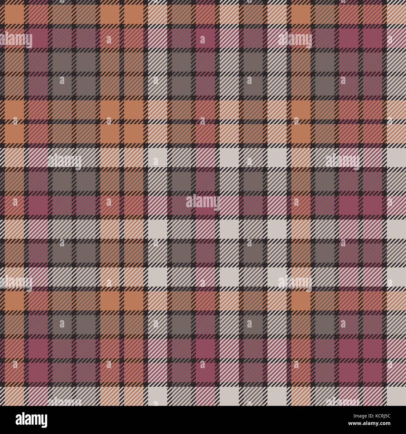 Mosaic check plaid fabric texture seamless pattern. Flat design. Vector ...