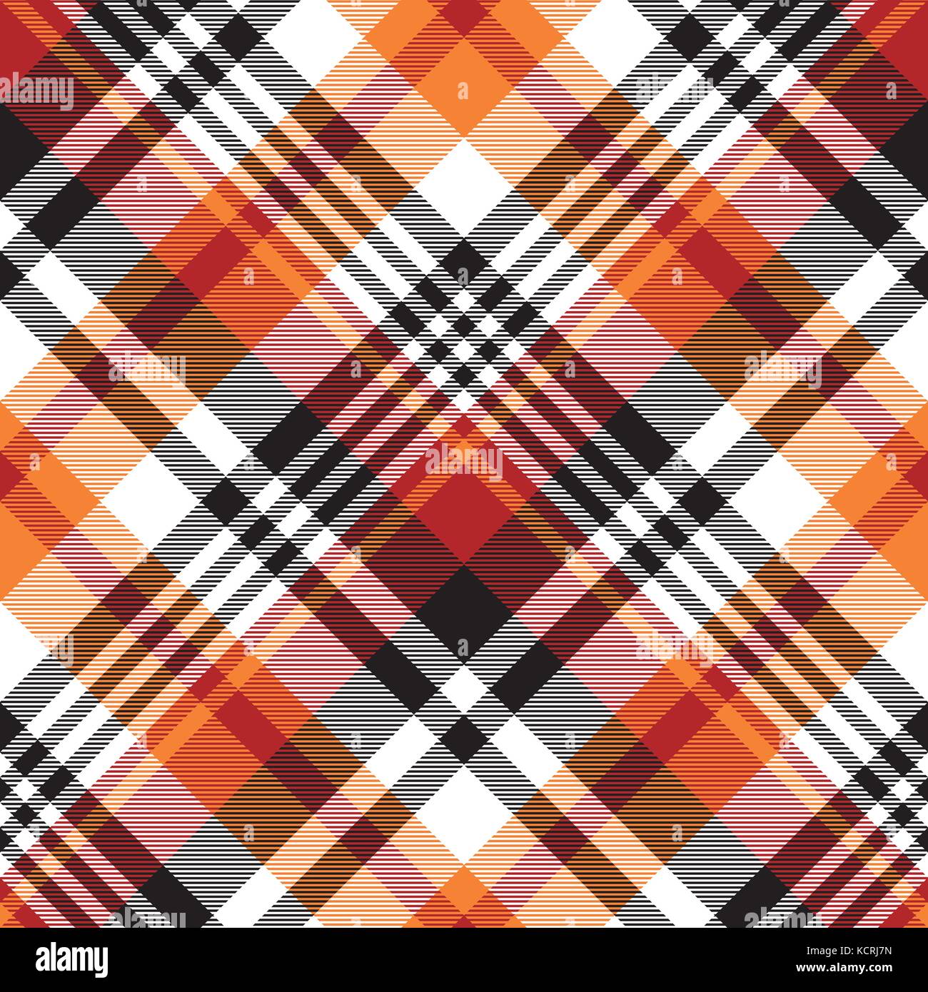 Orange plaid seamless fabric texture. Vector illustration Stock Vector ...