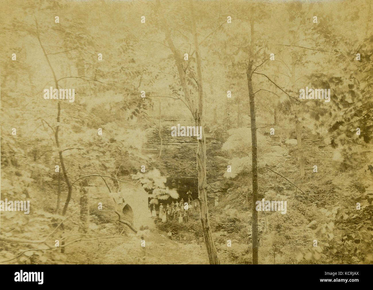 Cliff Cave. Picnic party in front of entrance, distant view. 13 June ...