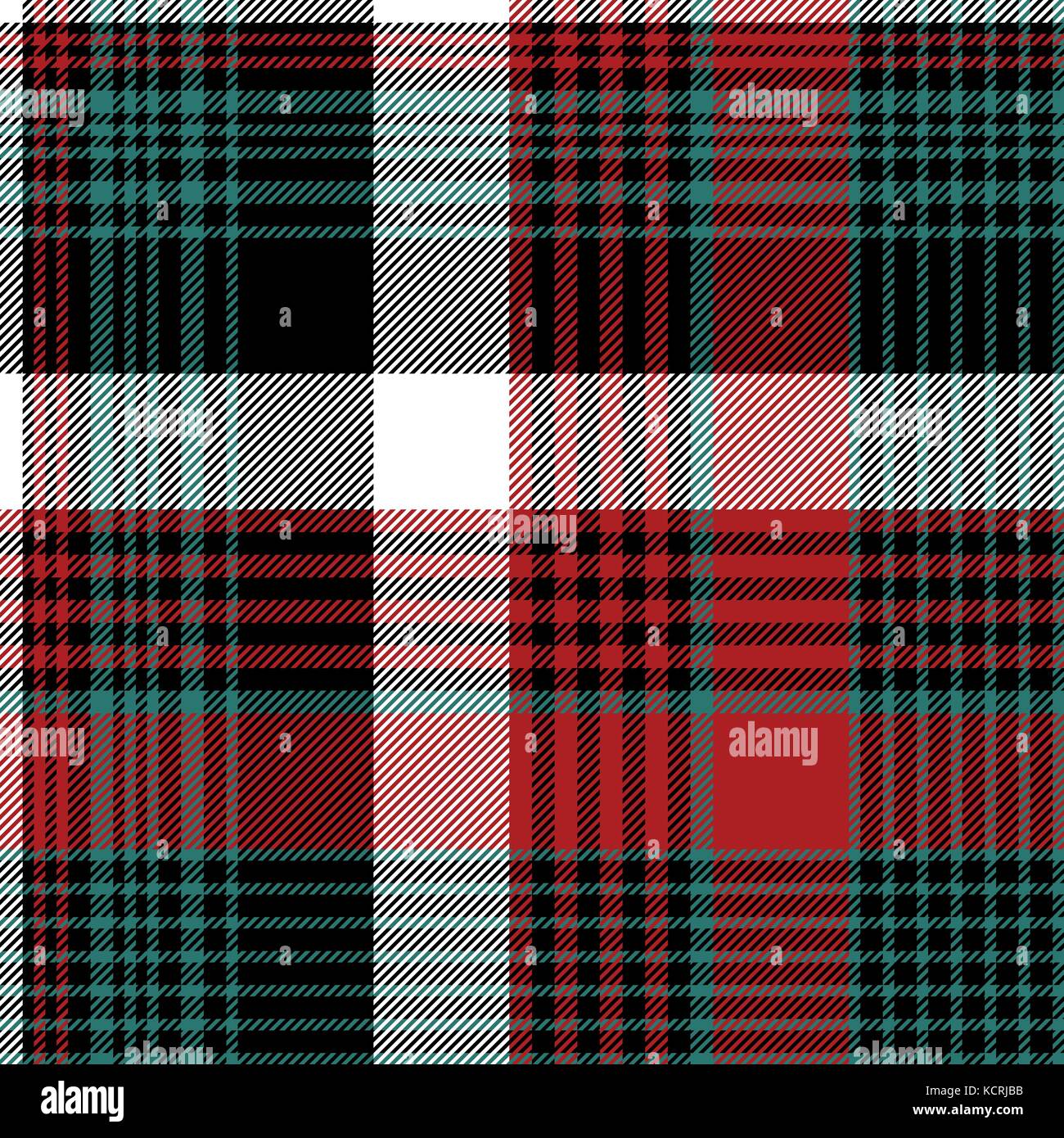 Red green check plaid seamless background. Flat design. Vector ...