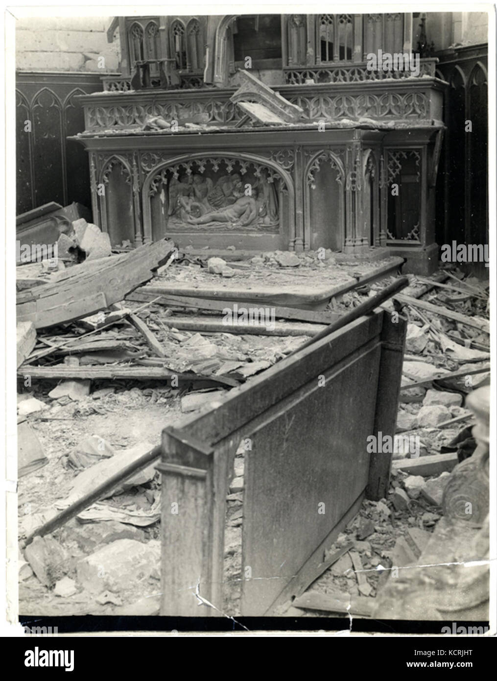 Altar in a church wrecked by German shells (Photo 24 274 Stock Photo ...