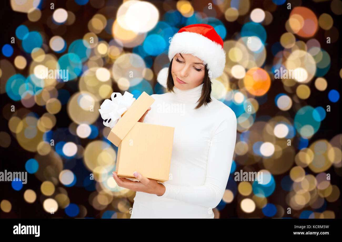 Woman christmas present unhappy hi-res stock photography and images - Alamy