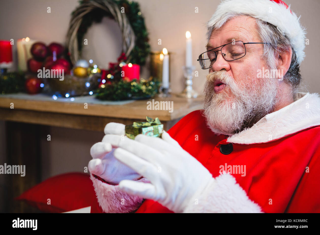Excited santa claus home hi-res stock photography and images - Alamy