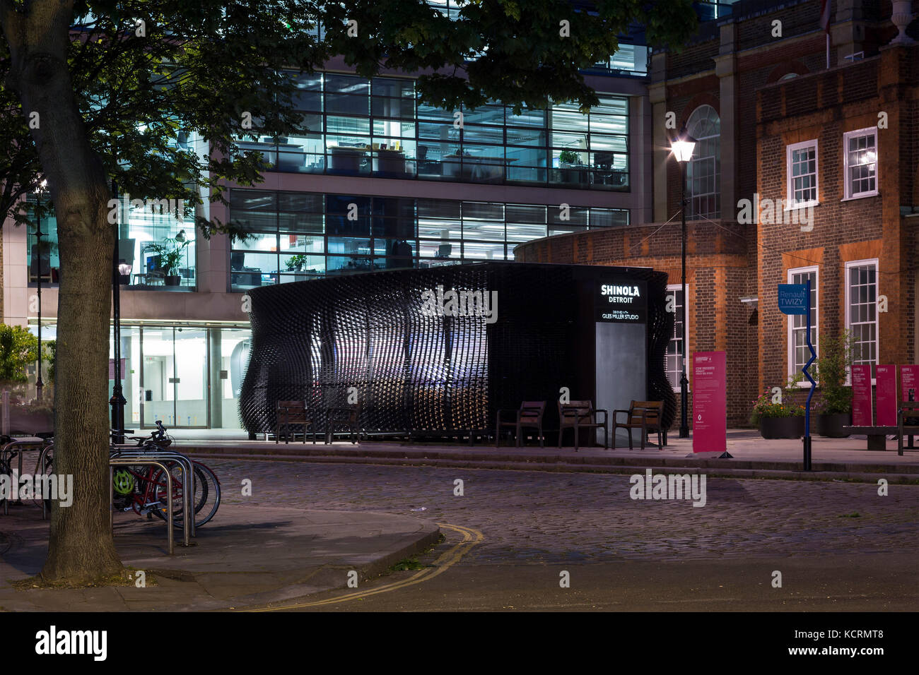 Exterior view of Pavilion at dusk. The Bolt, London, United Kingdom ...