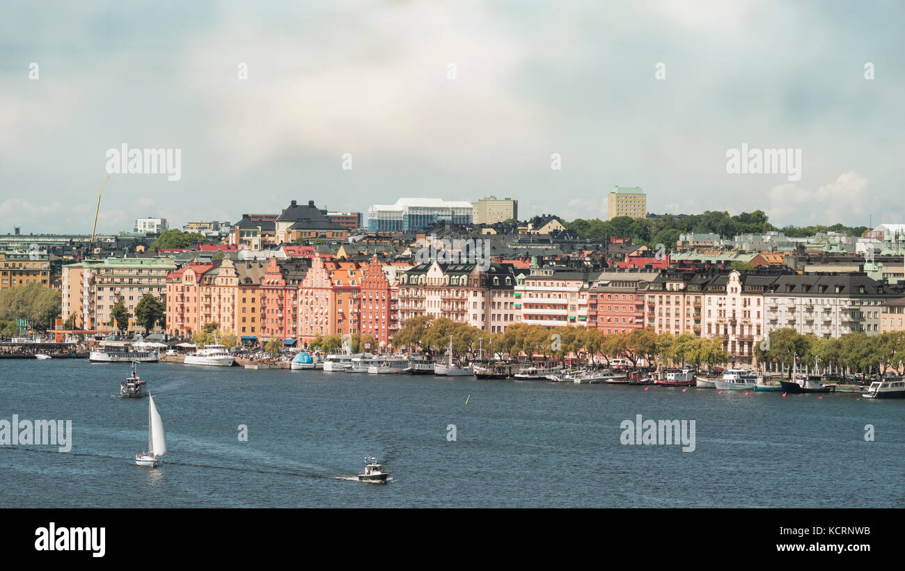 Sweden, Stockholm, Gamla Stan, Waterfront cityscape Stock Photo - Alamy