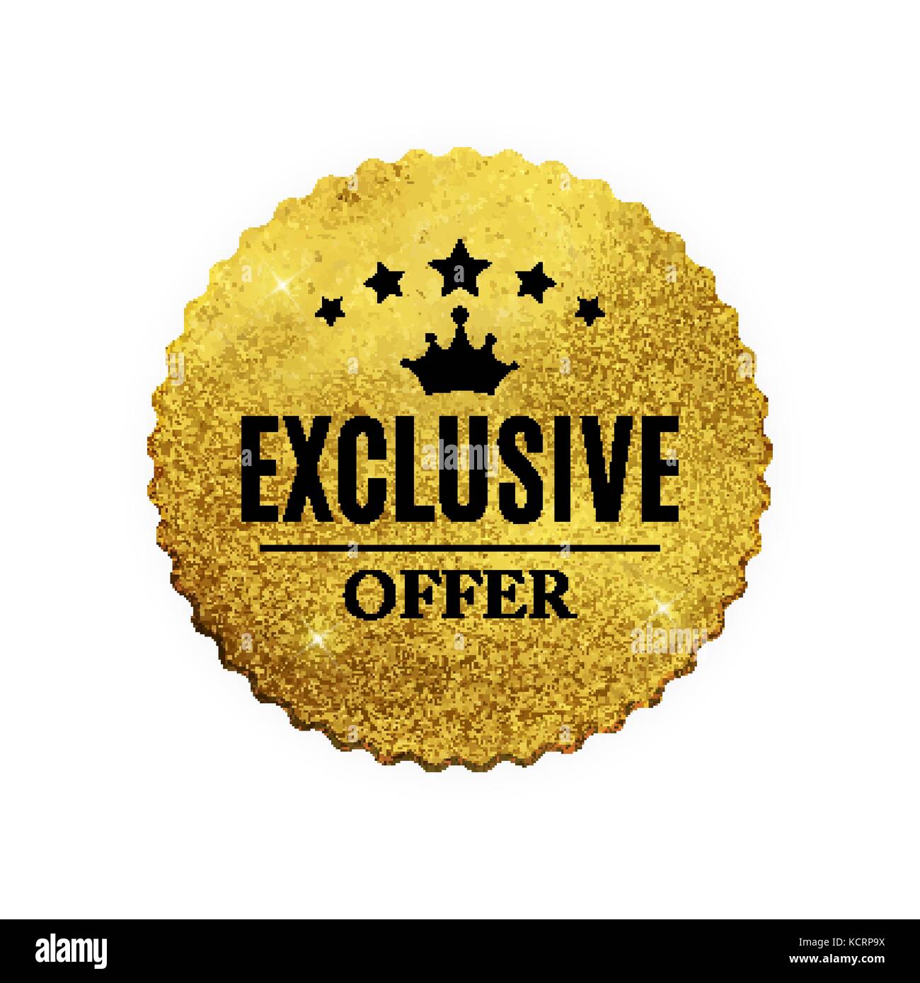 Exclusive Quality Shiny Golden Label Luxury Badge Sign on White ...