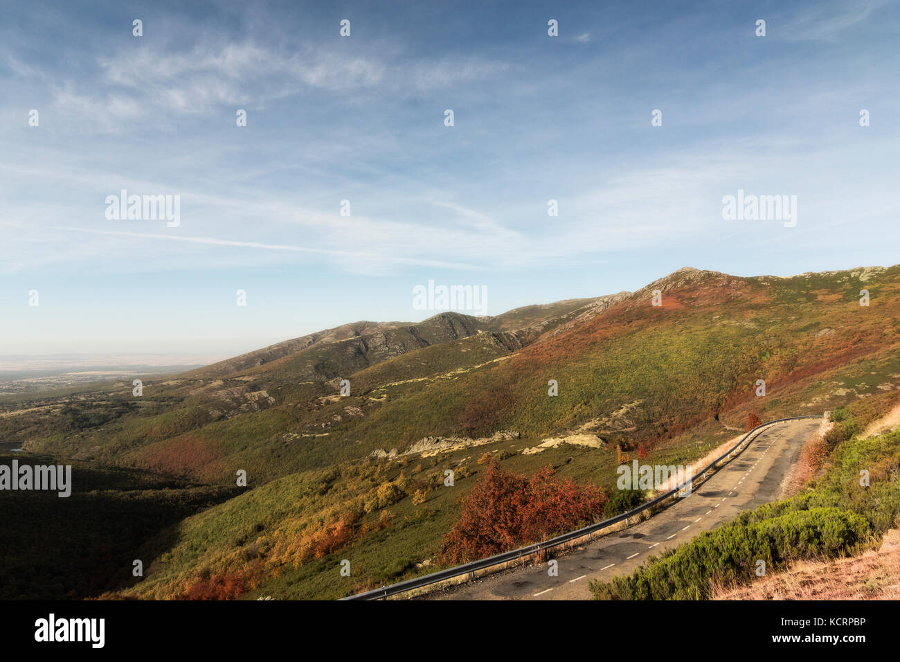 Aerial view of beautiful landscape in autumn located between provinces ...