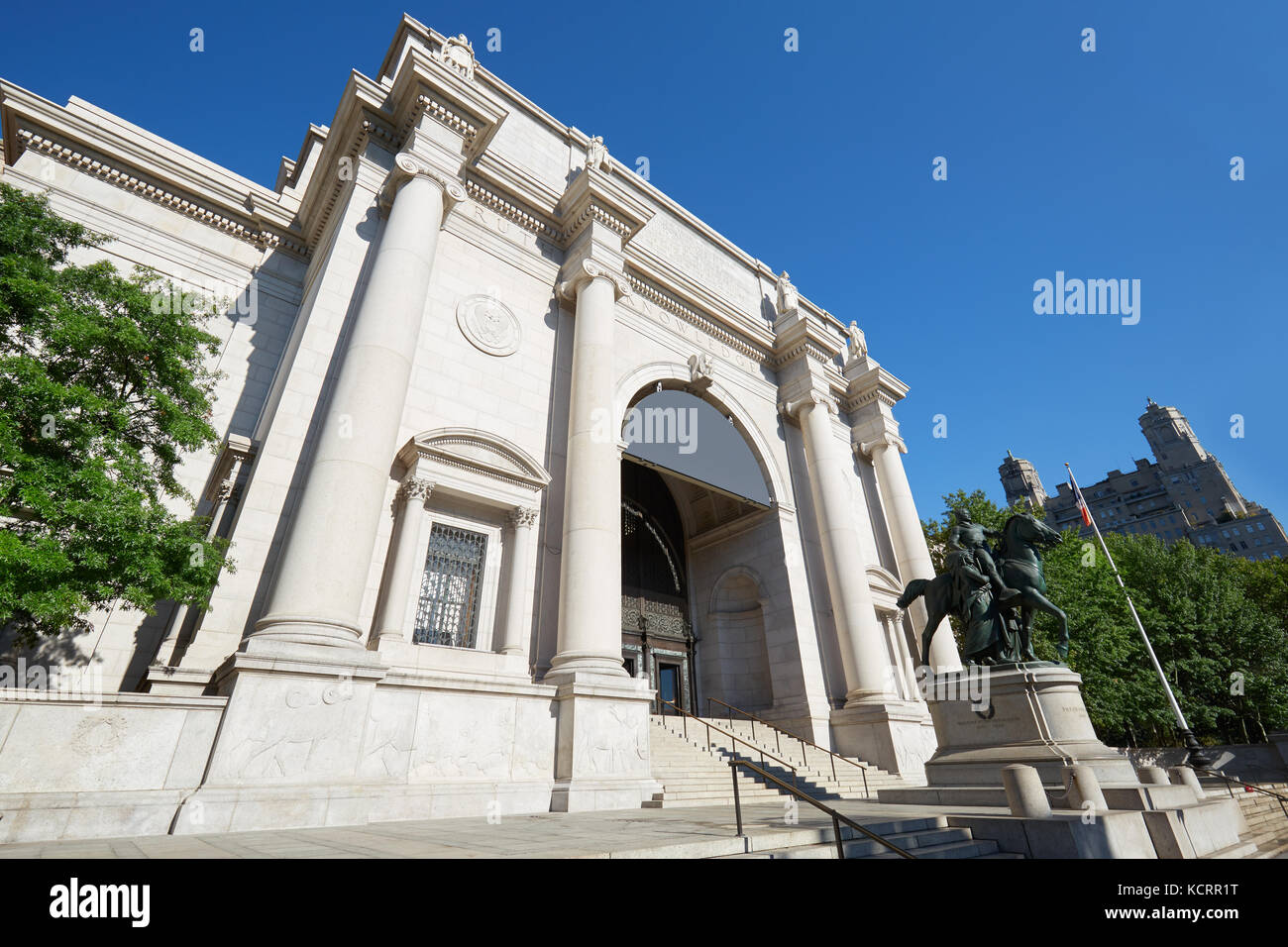 American Museum of Natural History building facade in a sunny morning ...
