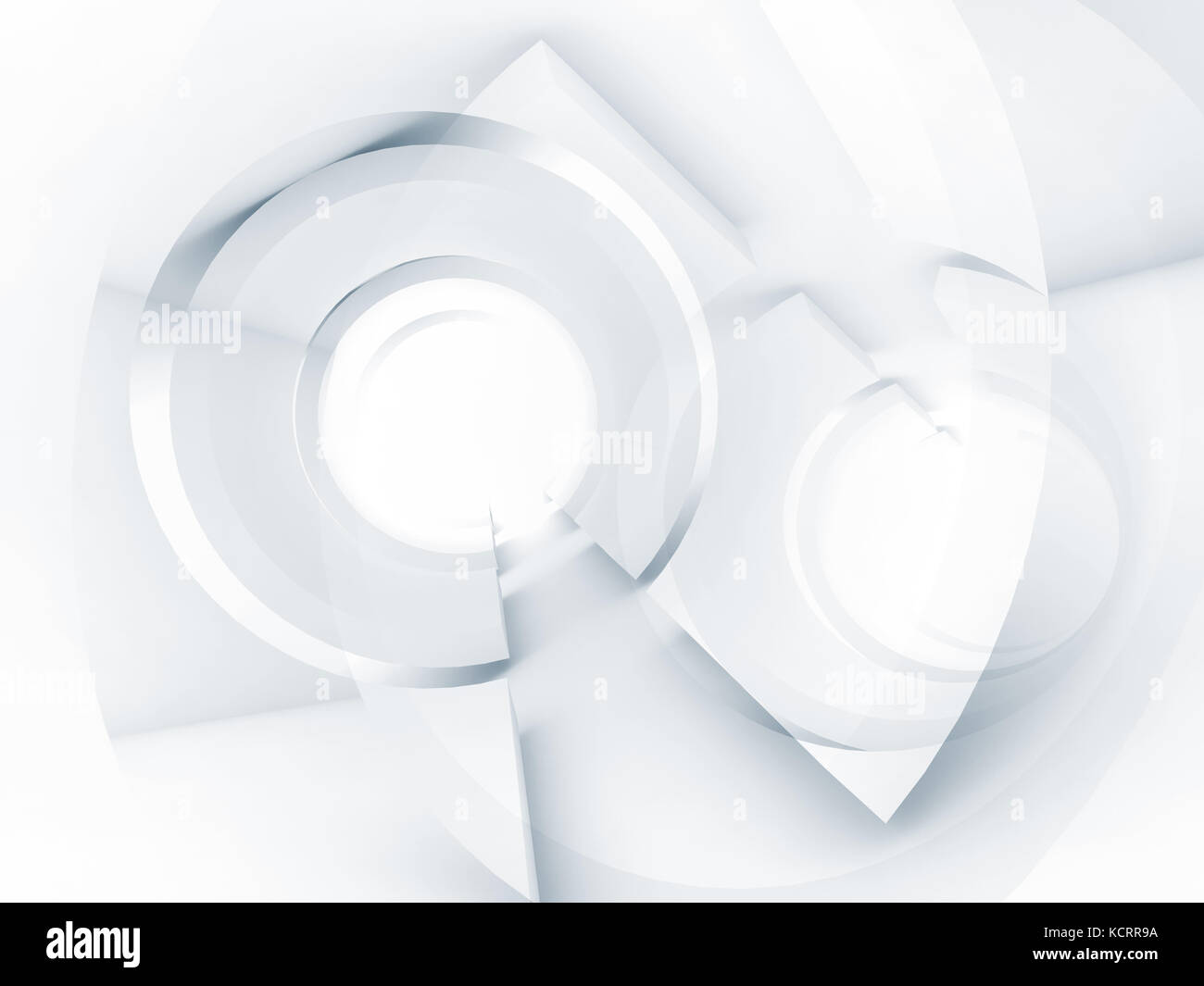 Abstract white digital background, double exposure tunnels 3d ...