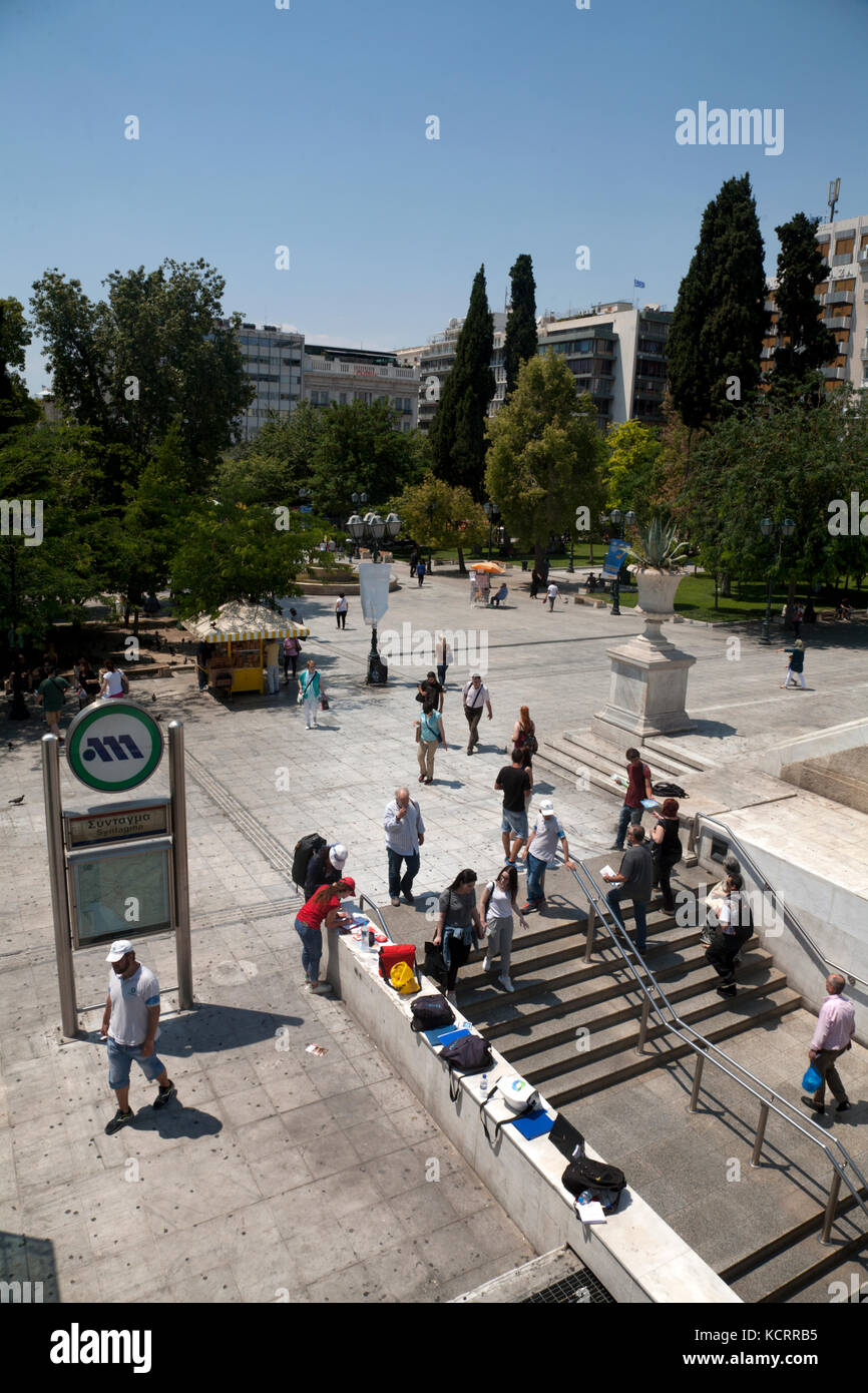 Syntagma Square Athens Greece Metro Entrance Stock Photo - Alamy