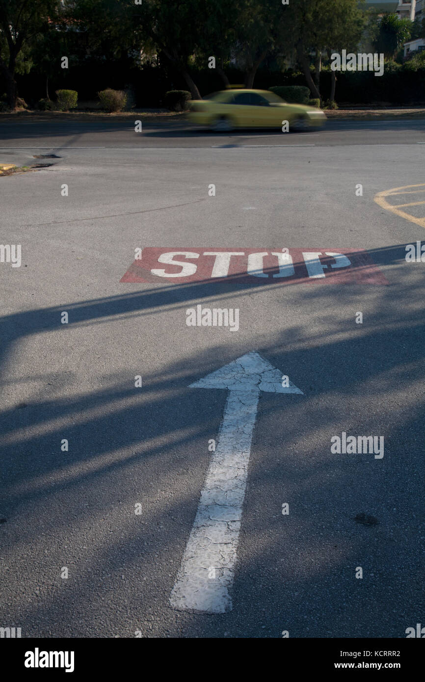 Greece stop sign hi-res stock photography and images - Alamy