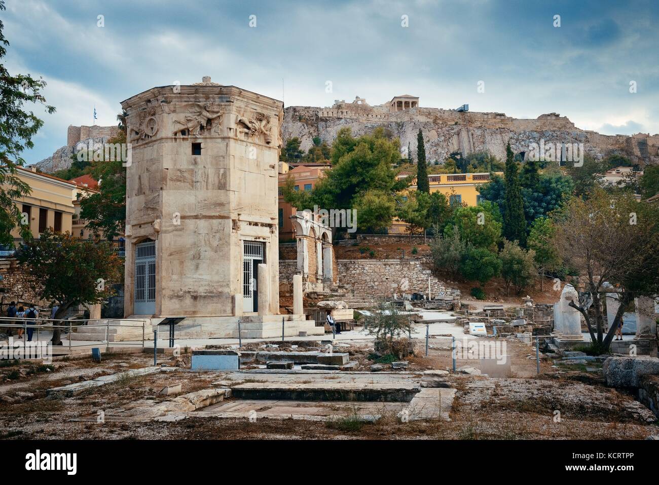Historical Ruins with Tower of the Winds at Ancient Roman Forum in ...