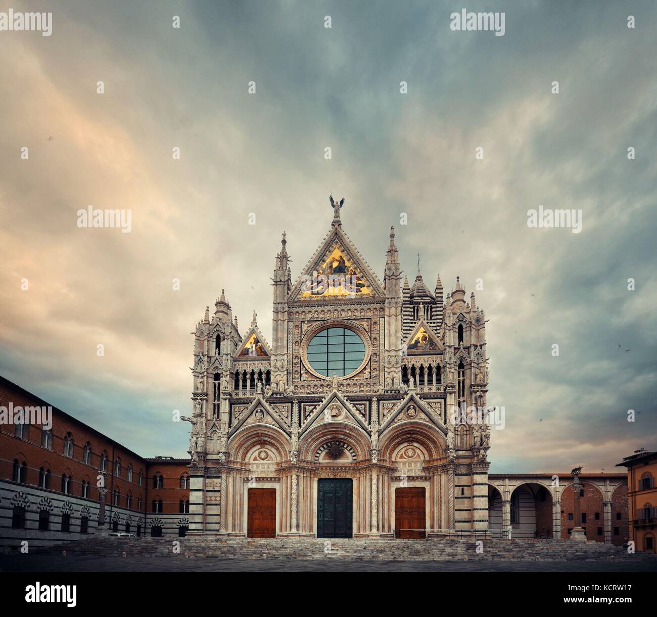 Siena Cathedral closeup as the famous landmark in medieval town at ...