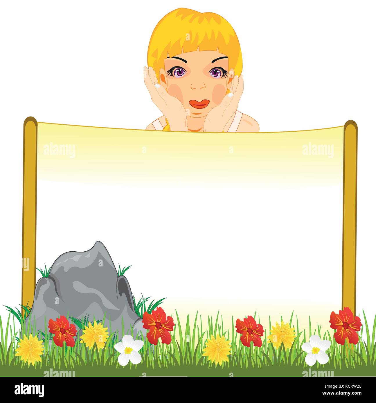 Poster on nature and dreamy girl.Vector illustration Stock Vector Image ...