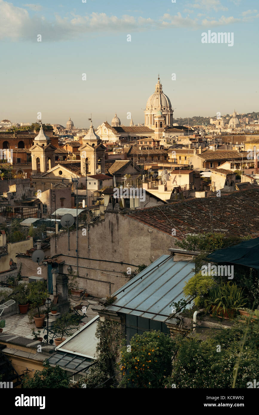 Rome rooftop view with ancient architecture in Italy Stock Photo - Alamy