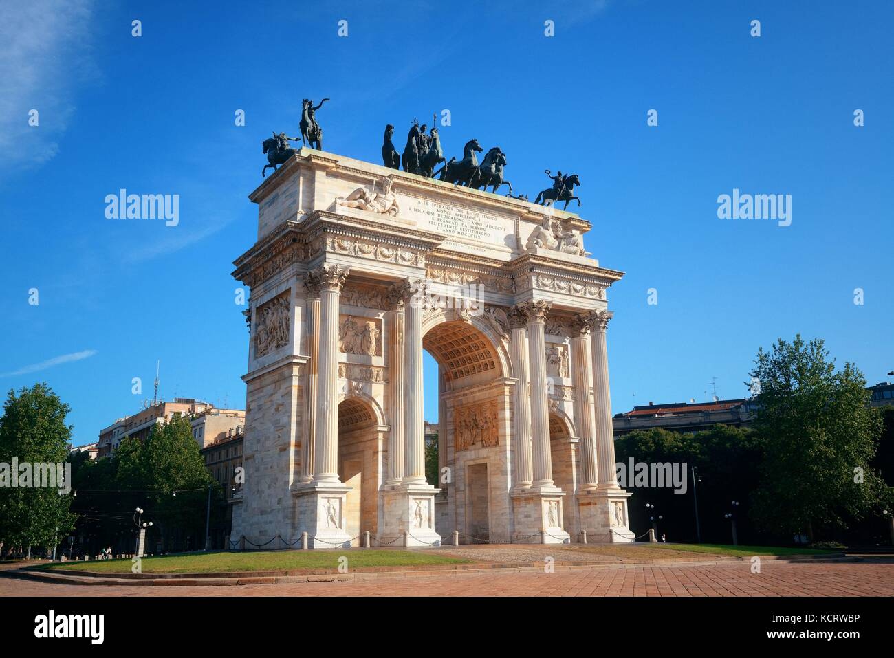 Arch of Peace, or Arco della Pace in Italian, in Milan, Italy Stock ...