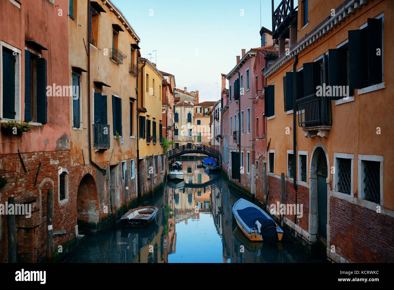 Venice canal view with historical buildings. Italy Stock Photo - Alamy