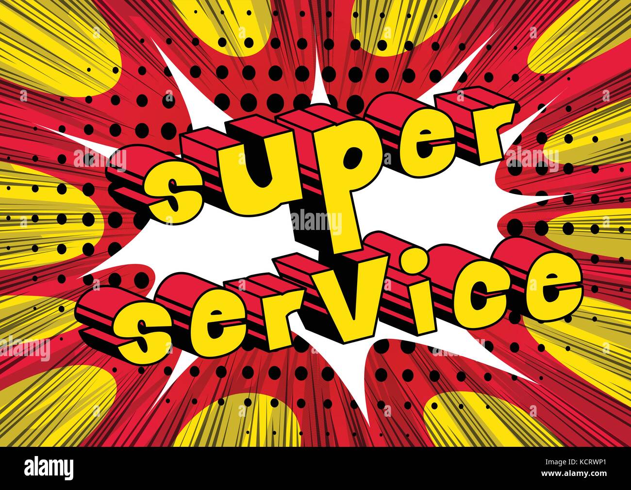 Super Service - Comic book style word on abstract background Stock ...