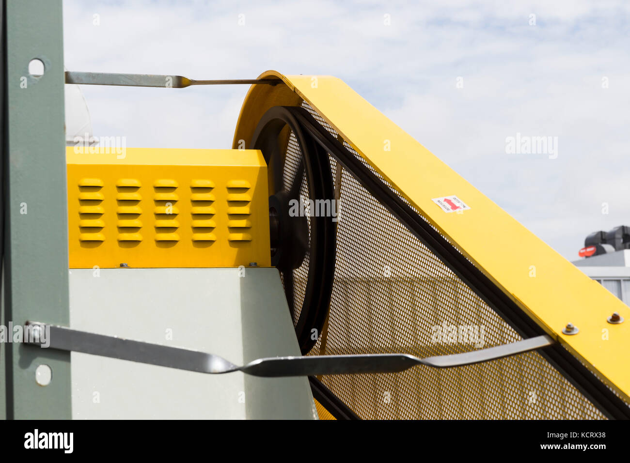 Belt Guard safety protection for motor of air blower Stock Photo - Alamy