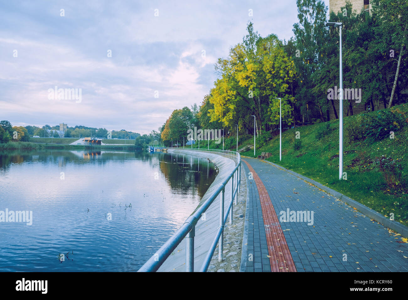 Jugla lake in Riga, autumn, yellow tree leaves. 2017 Stock Photo - Alamy