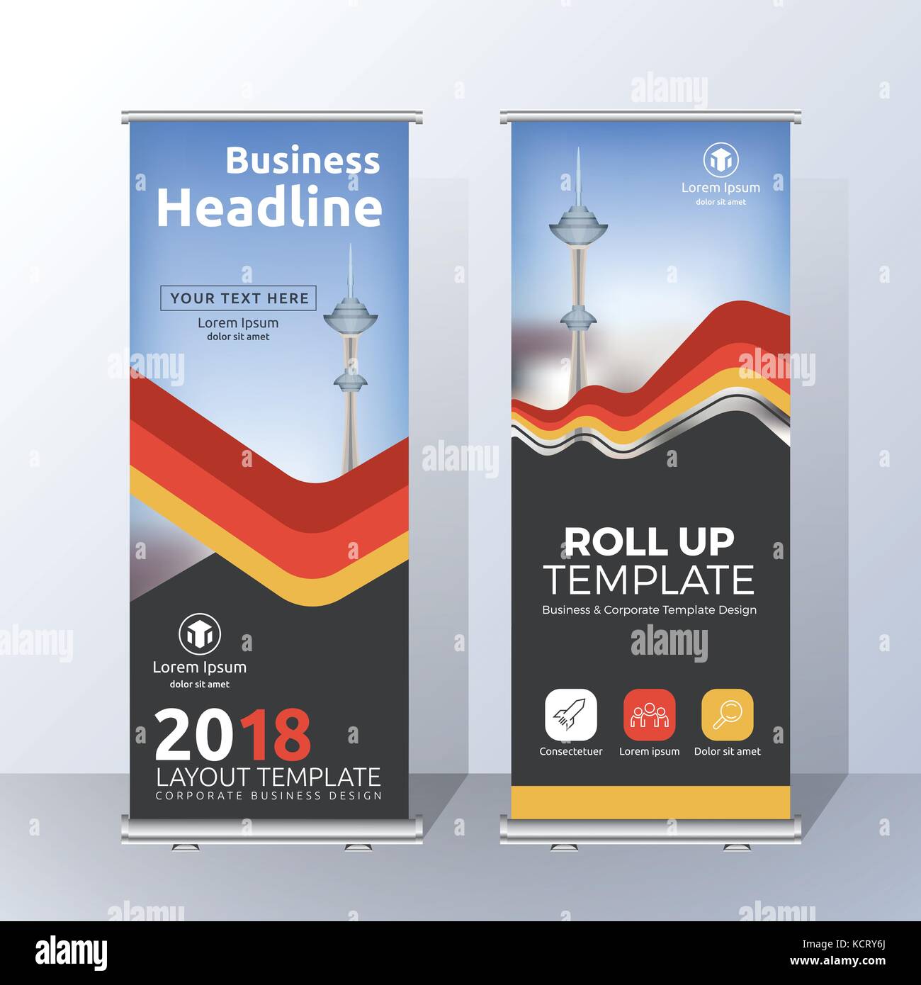 Vertical Roll Up Banner Template Design for Announce and Advertising ...