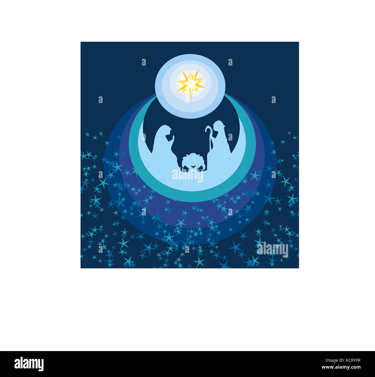 abstract Christmas card - birth of Jesus in Bethlehem Stock Vector ...