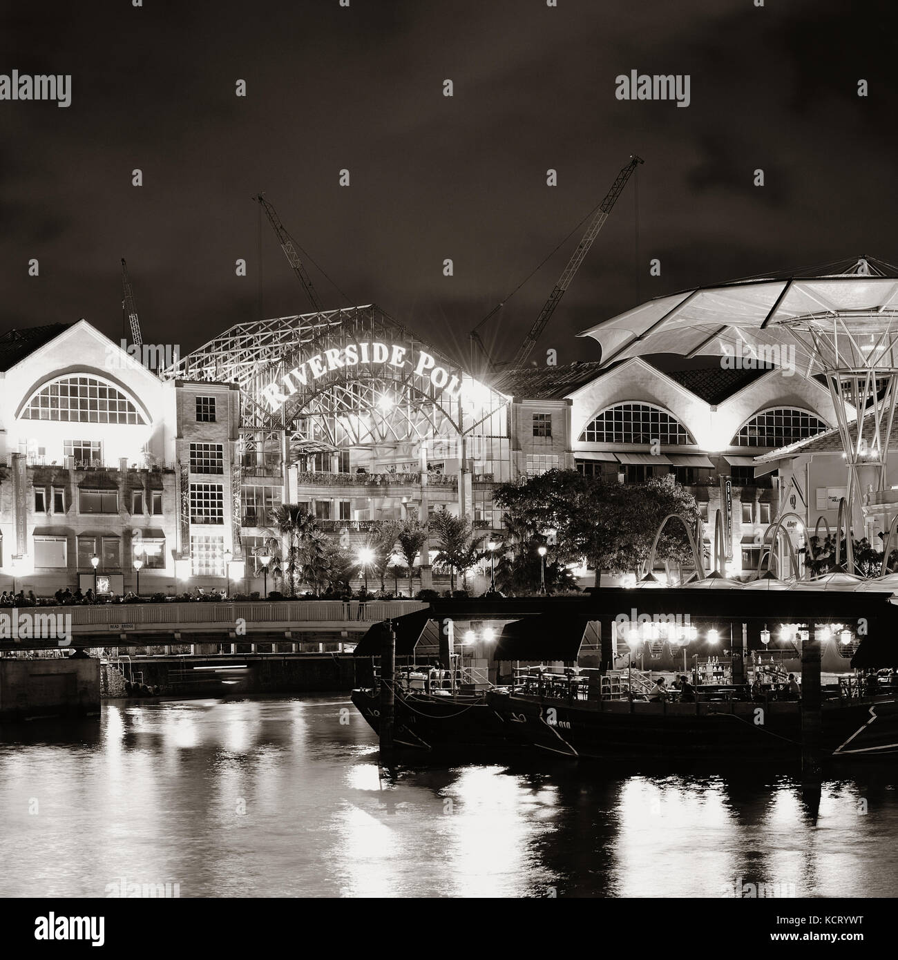 Clarke quay night street view hi-res stock photography and images - Alamy
