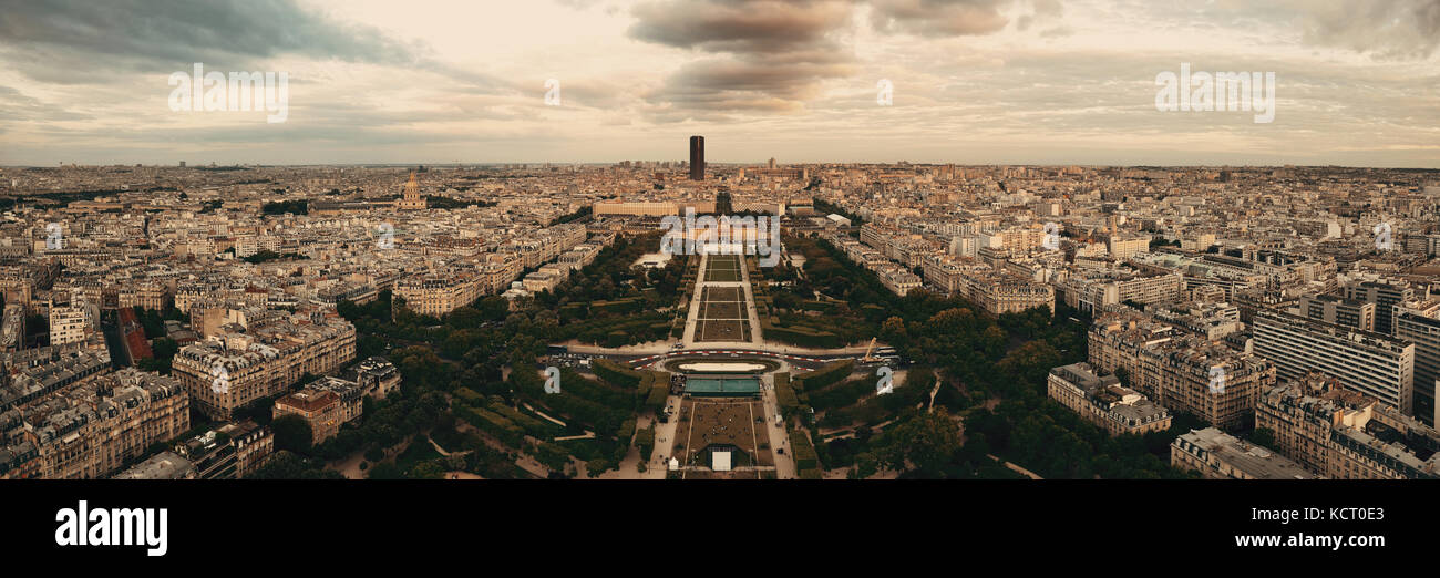 Paris city skyline rooftop view at sunset, France Stock Photo - Alamy