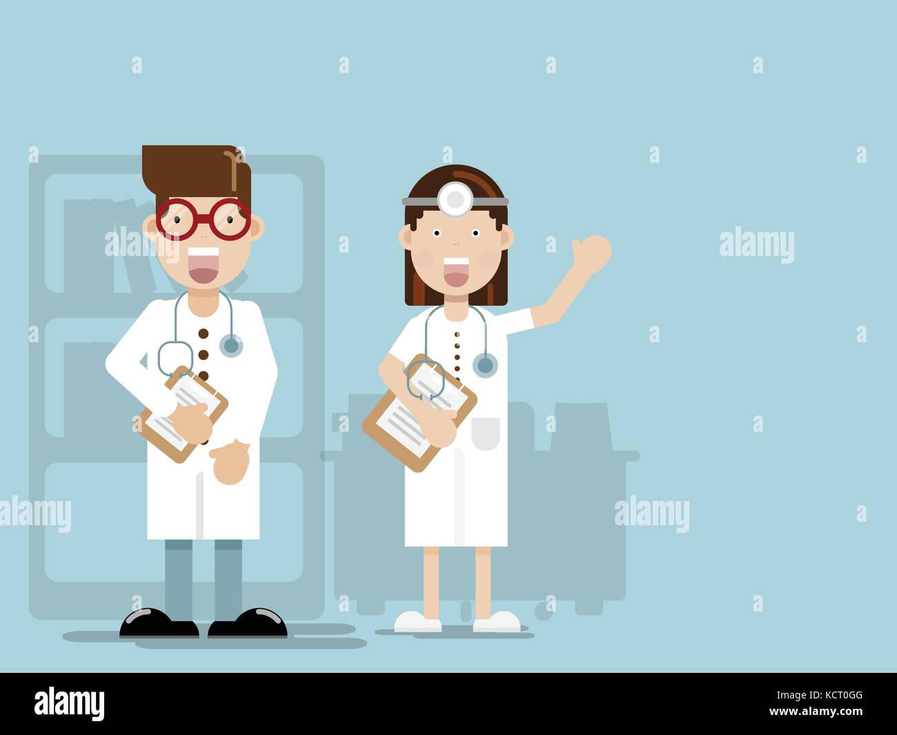 doctor flat design cartoon character vector illustration Stock Vector ...