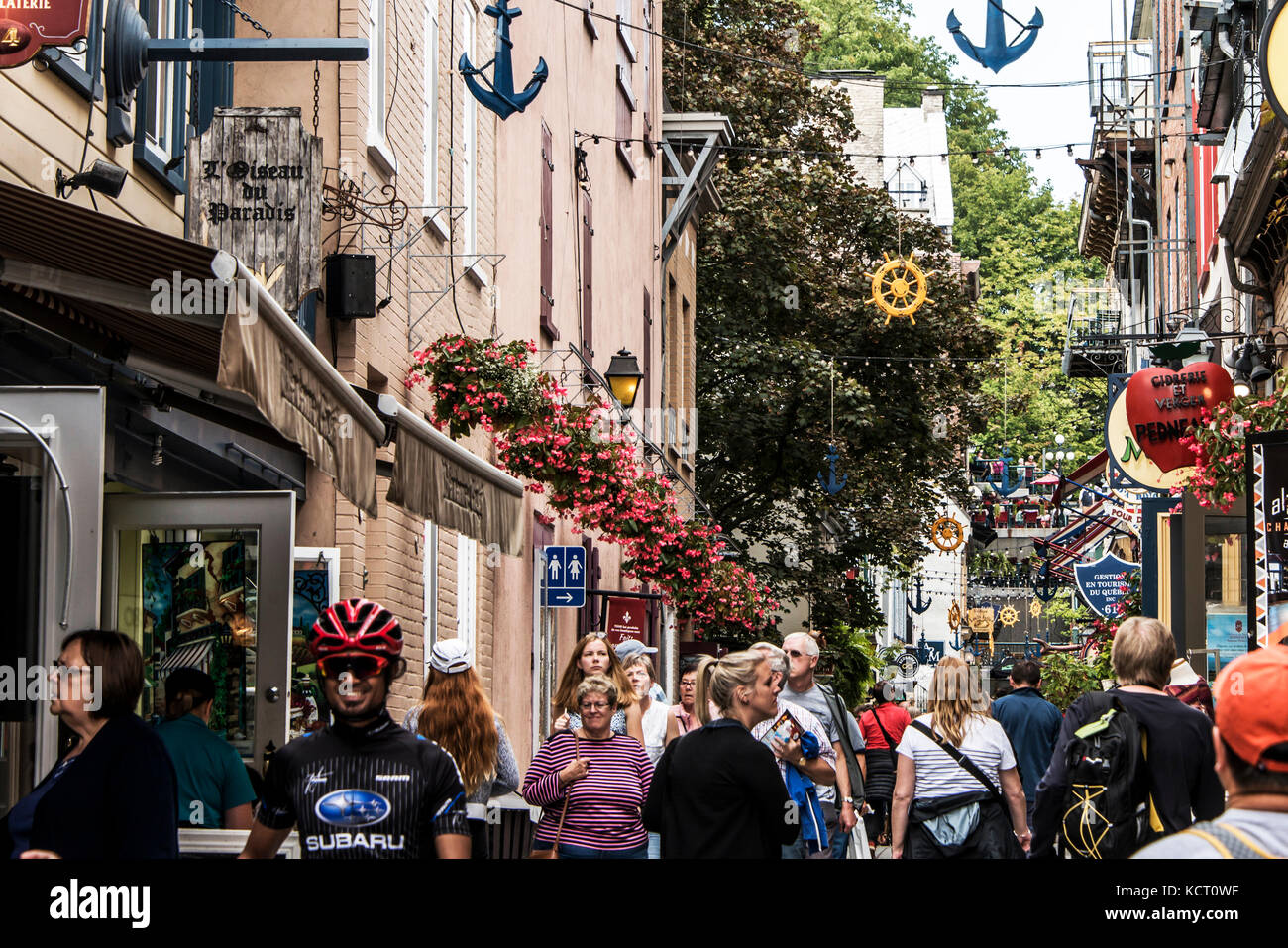 Quebec City Canada 13.09.2017 People in the Lower Town Old Quebec, One ...