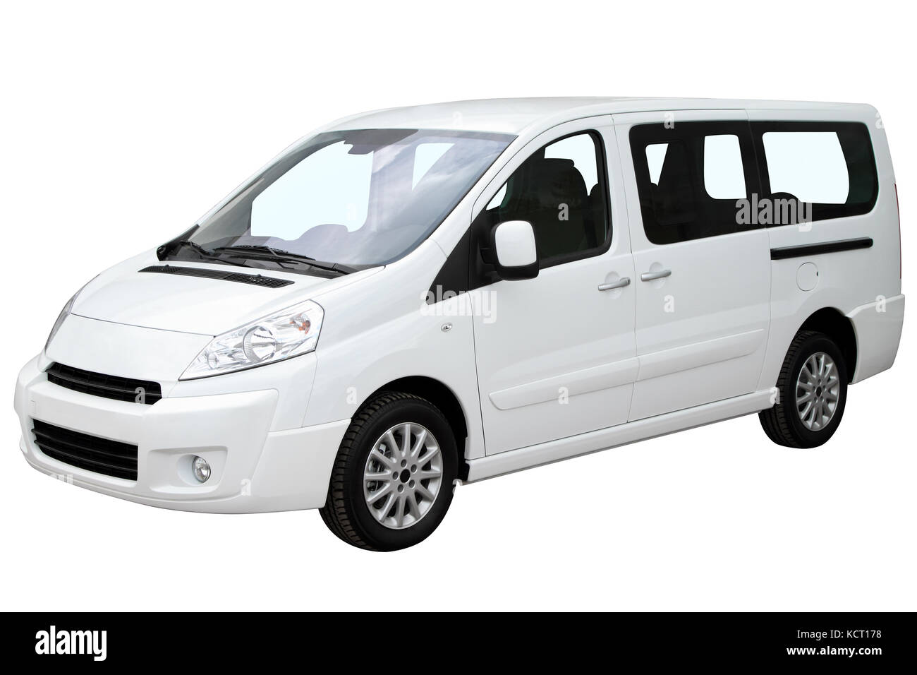 Modern white minivan isolated on white background Stock Photo - Alamy