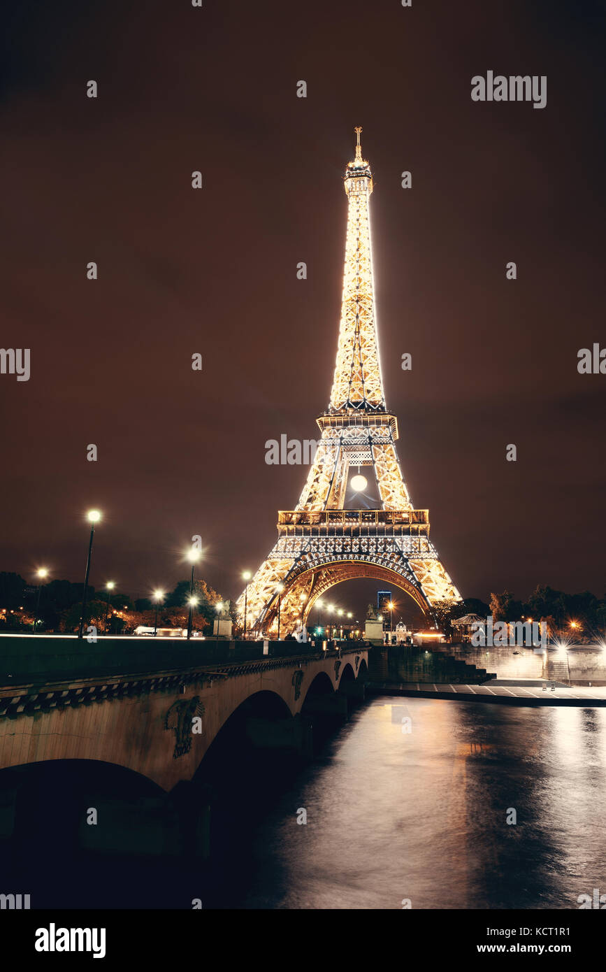 PARIS, FRANCE - MAY 13: Eiffel Tower night view on May 13, 2015 in ...