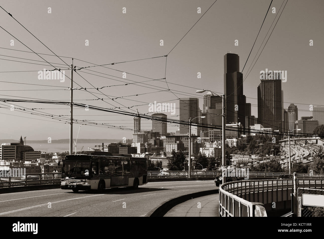 Highway and traffic with Seattle downtown architecture Stock Photo - Alamy