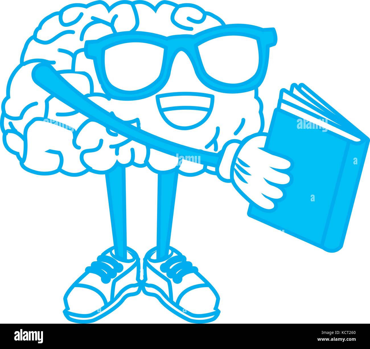 Cute brain reading cartoon Stock Vector Image & Art - Alamy