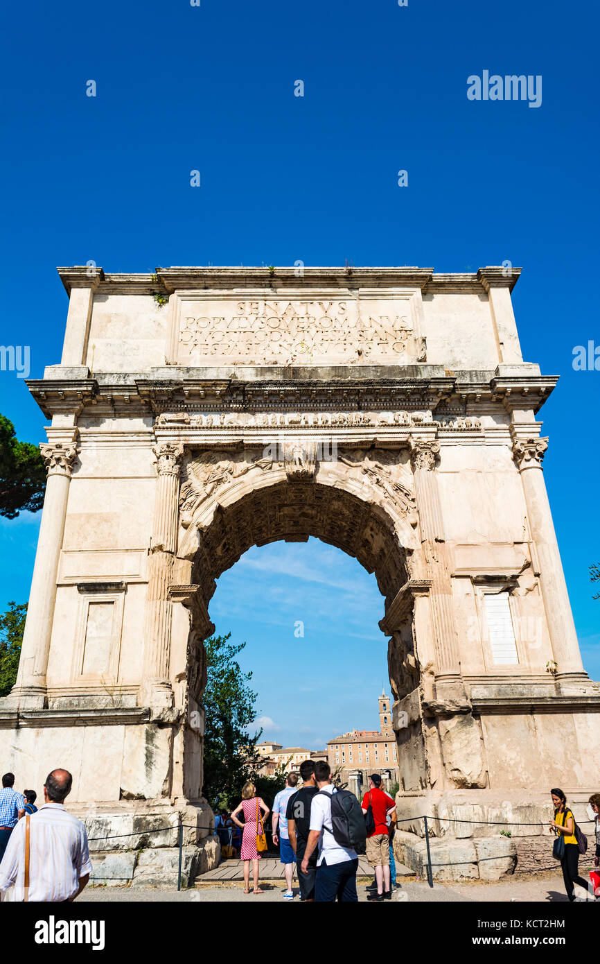 Rome, Italy - August 31, 2017: View of the Arch of Titus in Rome, Italy ...
