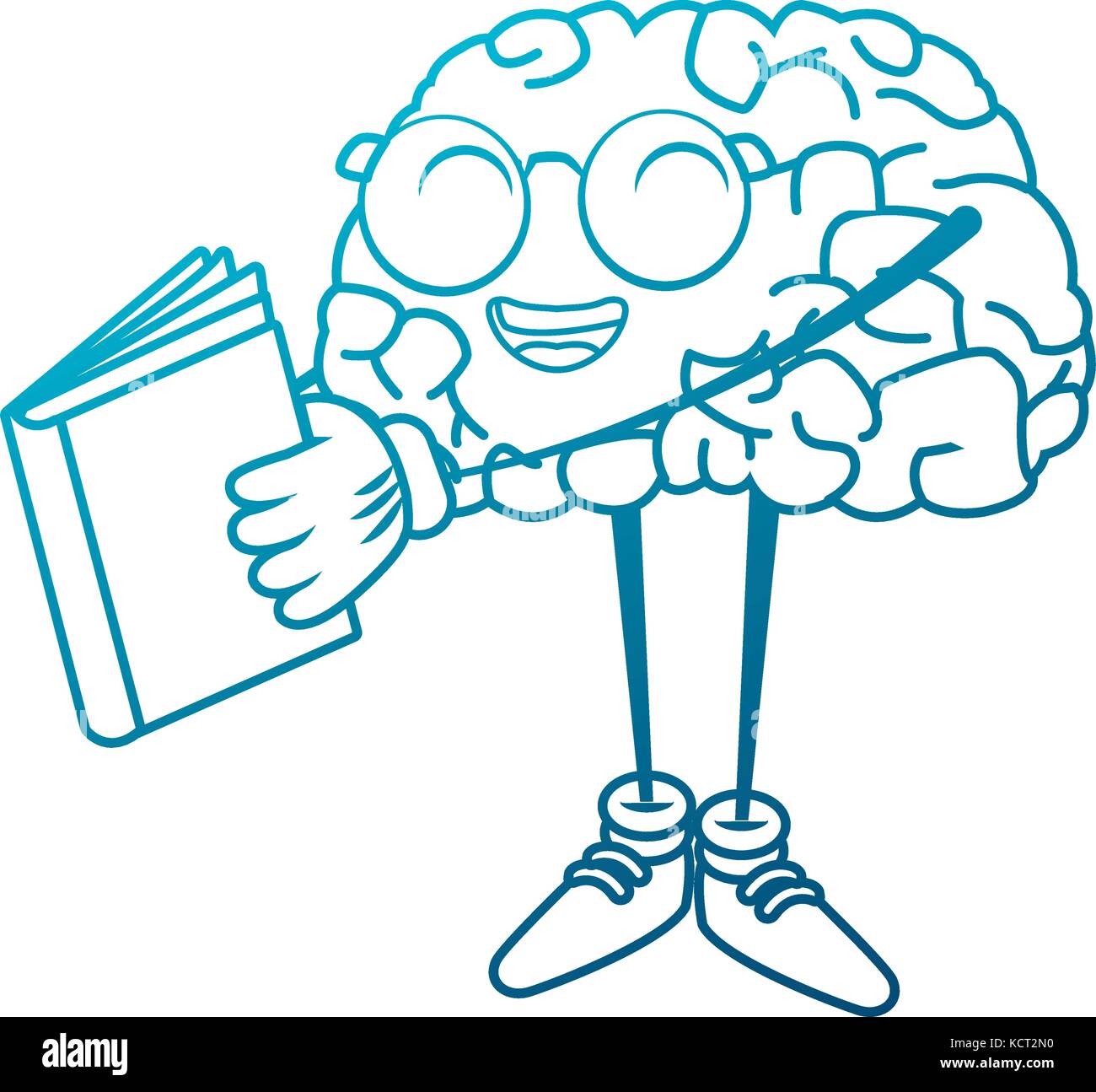 Cute brain reading cartoon Stock Vector Image & Art - Alamy