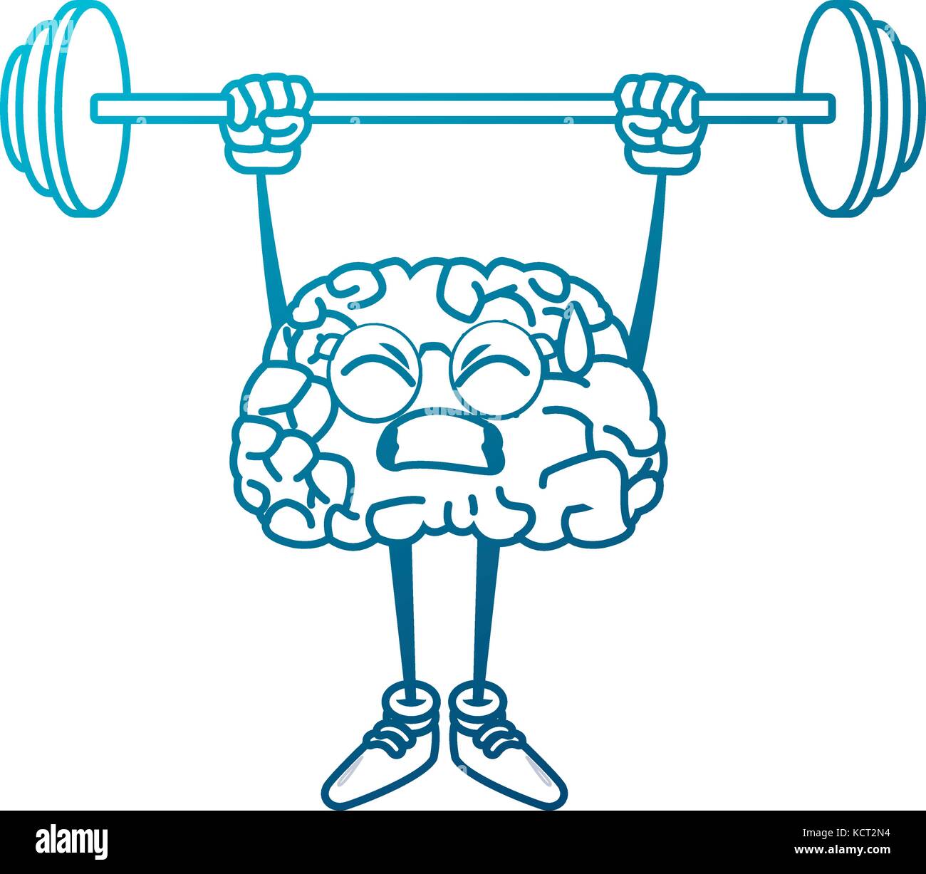 Cartoon Brain Working Out