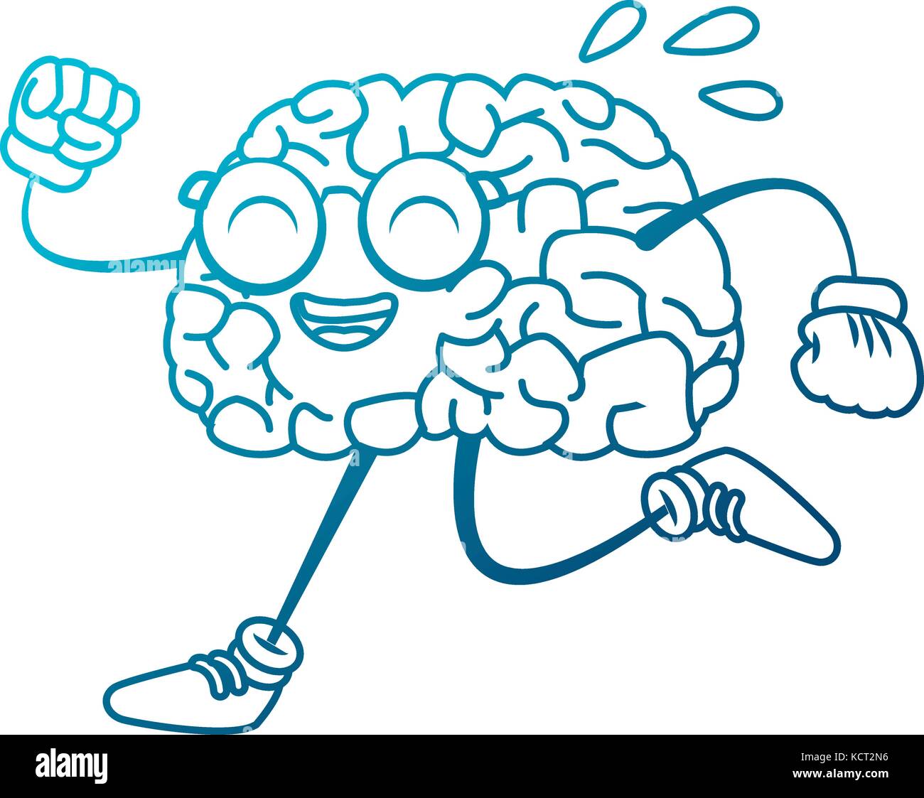 Brain cartoon running Stock Vector Image & Art - Alamy