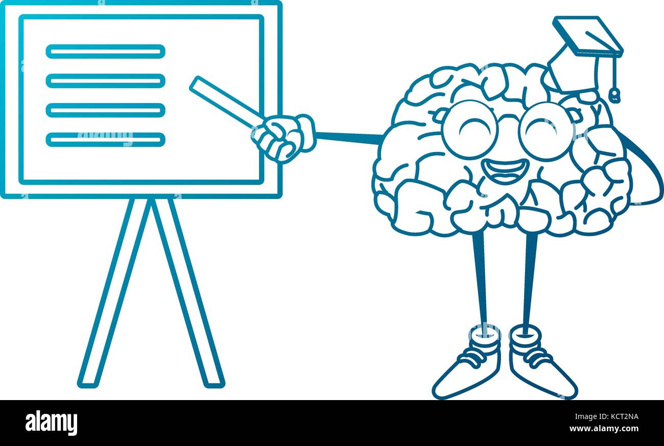 Cute brain teaching cartoon Stock Vector Image & Art - Alamy