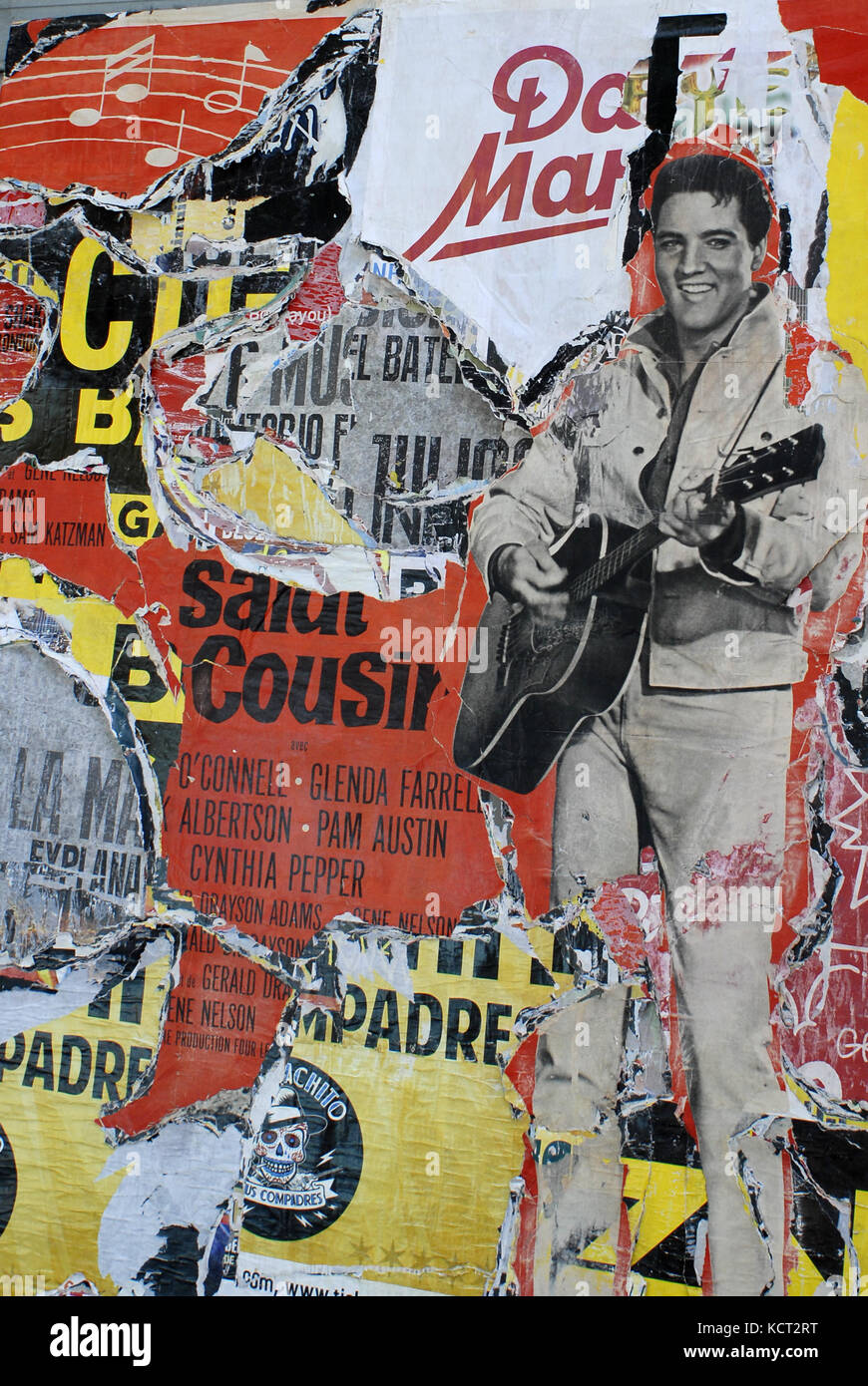 Elvis Presley street papers art Stock Photo - Alamy