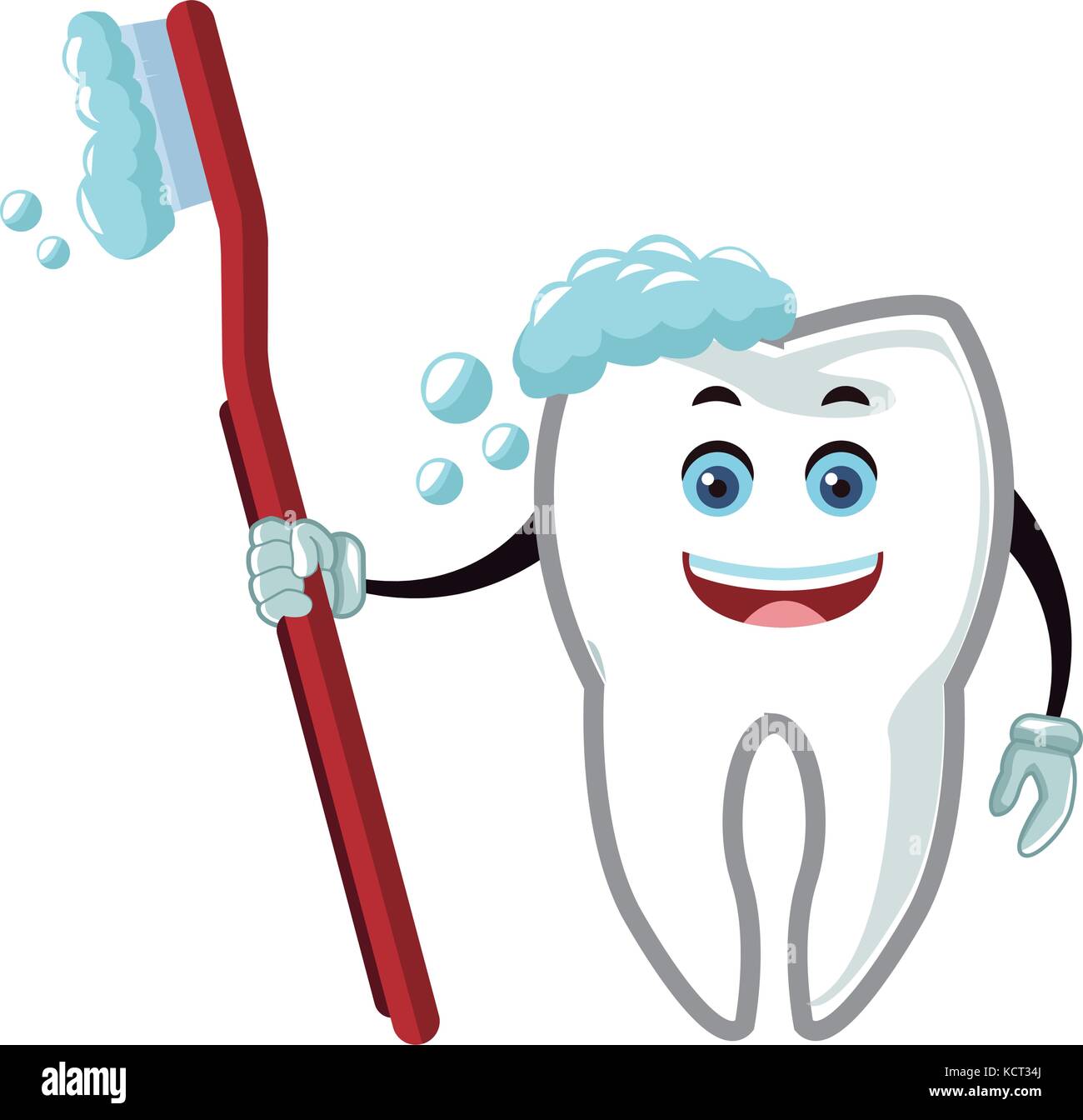 Tooth with brush cartoon Stock Vector Image & Art - Alamy