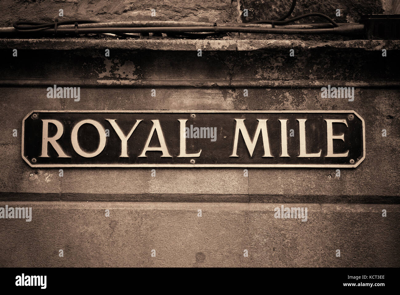 Royal mile road sign hi-res stock photography and images - Alamy