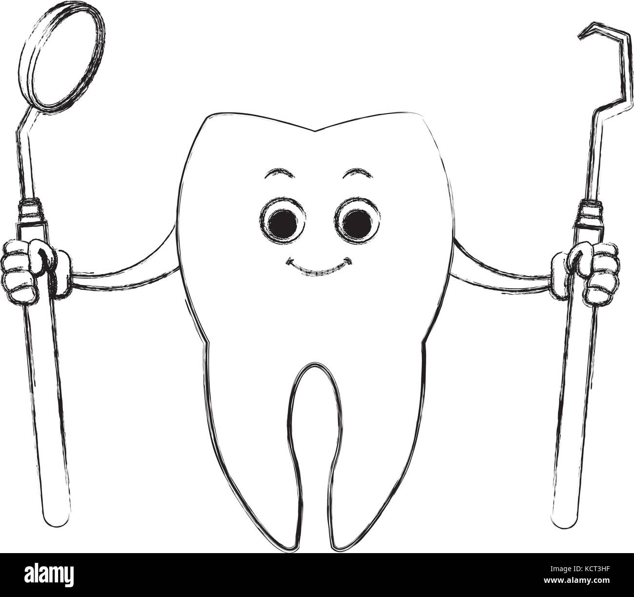 Tooth with dental tools cartoon Stock Vector Image & Art - Alamy