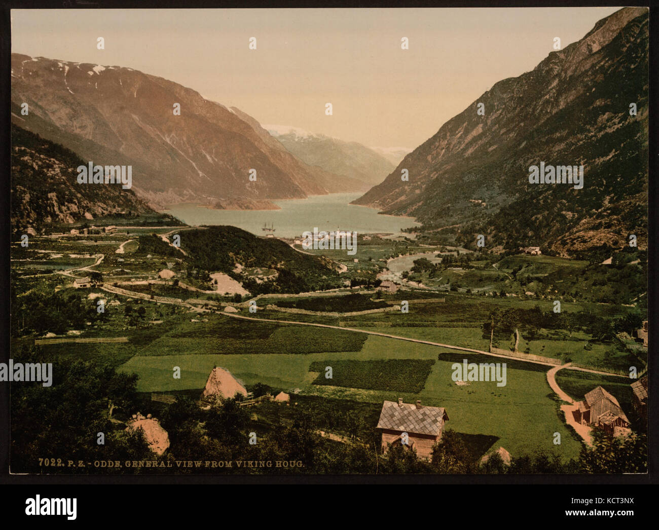 A scenic view from Vikinghaug, located in Odda near Hardanger Fjord in ...