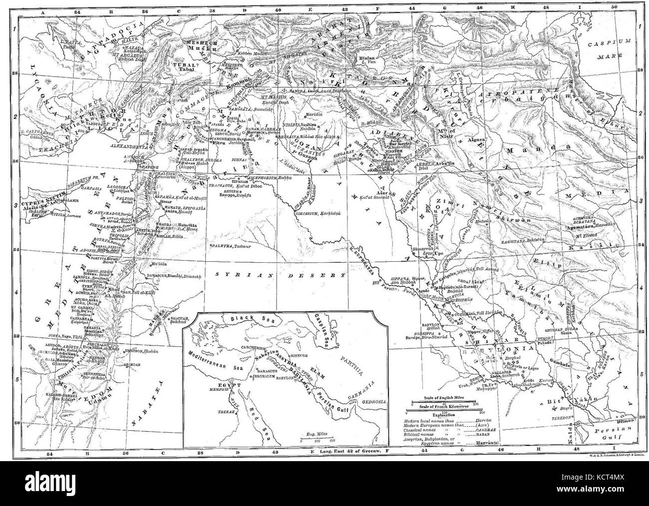 C B Assyria DetailedMap Stock Photo - Alamy