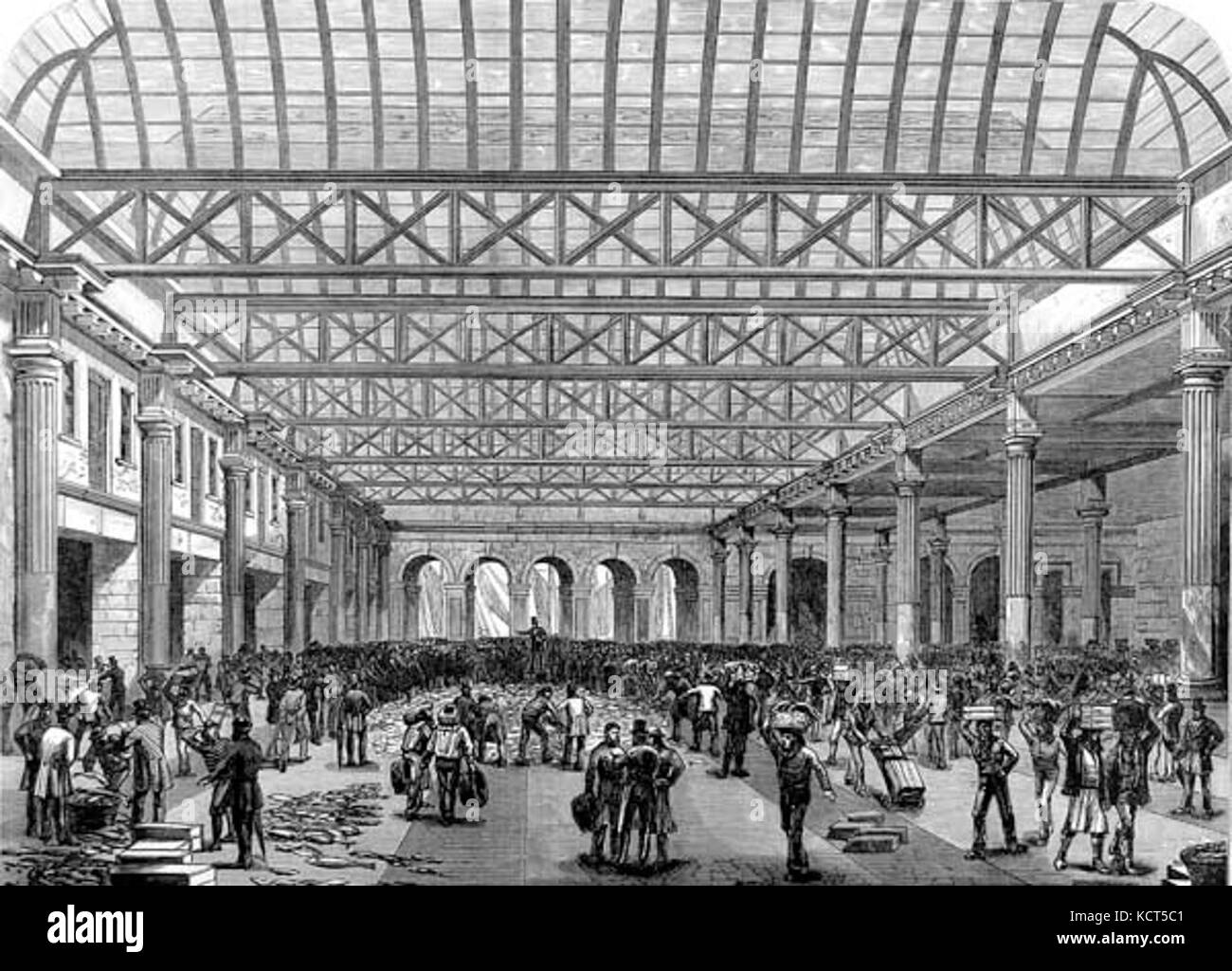 Billingsgate Fish Market. Interior ILN 1876 Stock Photo - Alamy