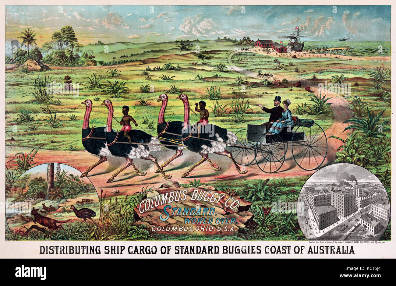 Distributing ship cargo of standard buggies coast of Australia ...