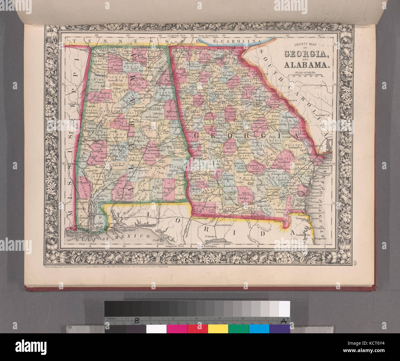 County map of Georgia and Alabama (NYPL b13663520 1510809 Stock Photo ...