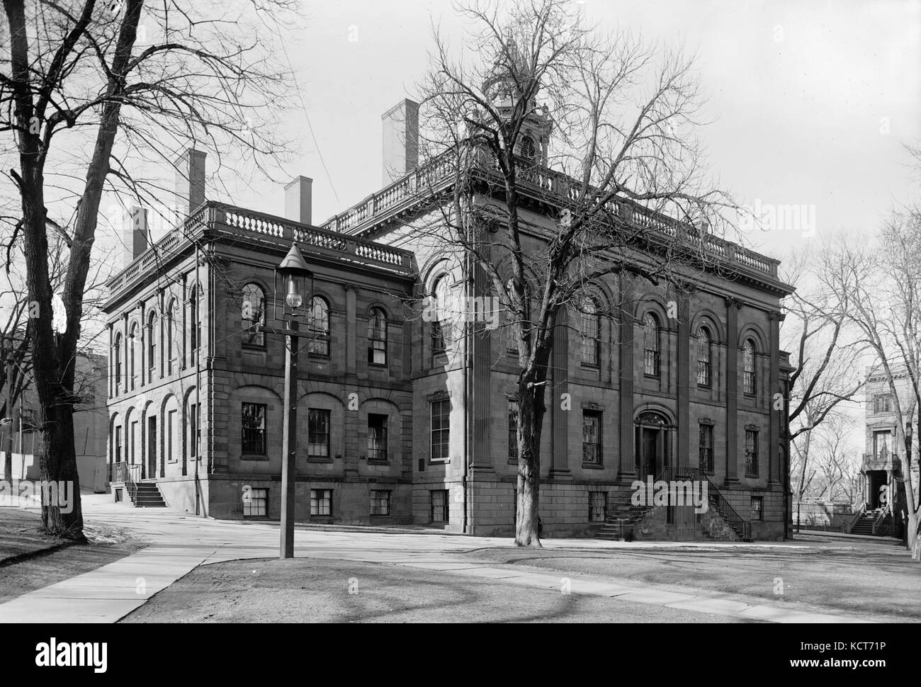 A historical photograph of the Albany Academy, taken in 1907. The image ...
