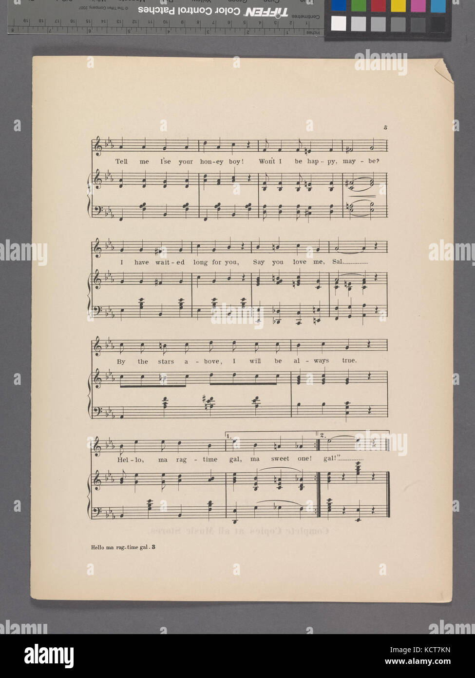 A sheet music cover for the popular 20th-century ragtime song 'Hello Ma ...